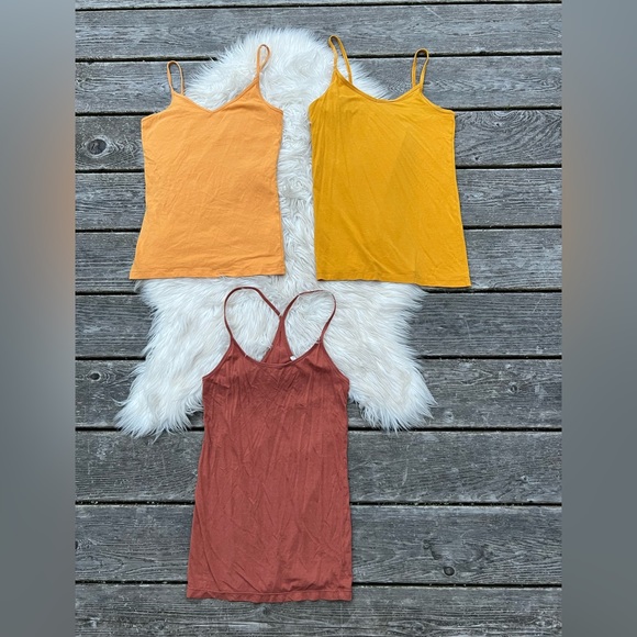 Vintage | Tops | Marigold Mustard Rust Tank Top Tshirt Lot X 3 | Poshmark